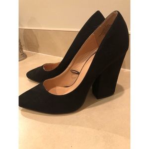 Express | Shoes | Womens Express Black Chunky Heel | Poshmark